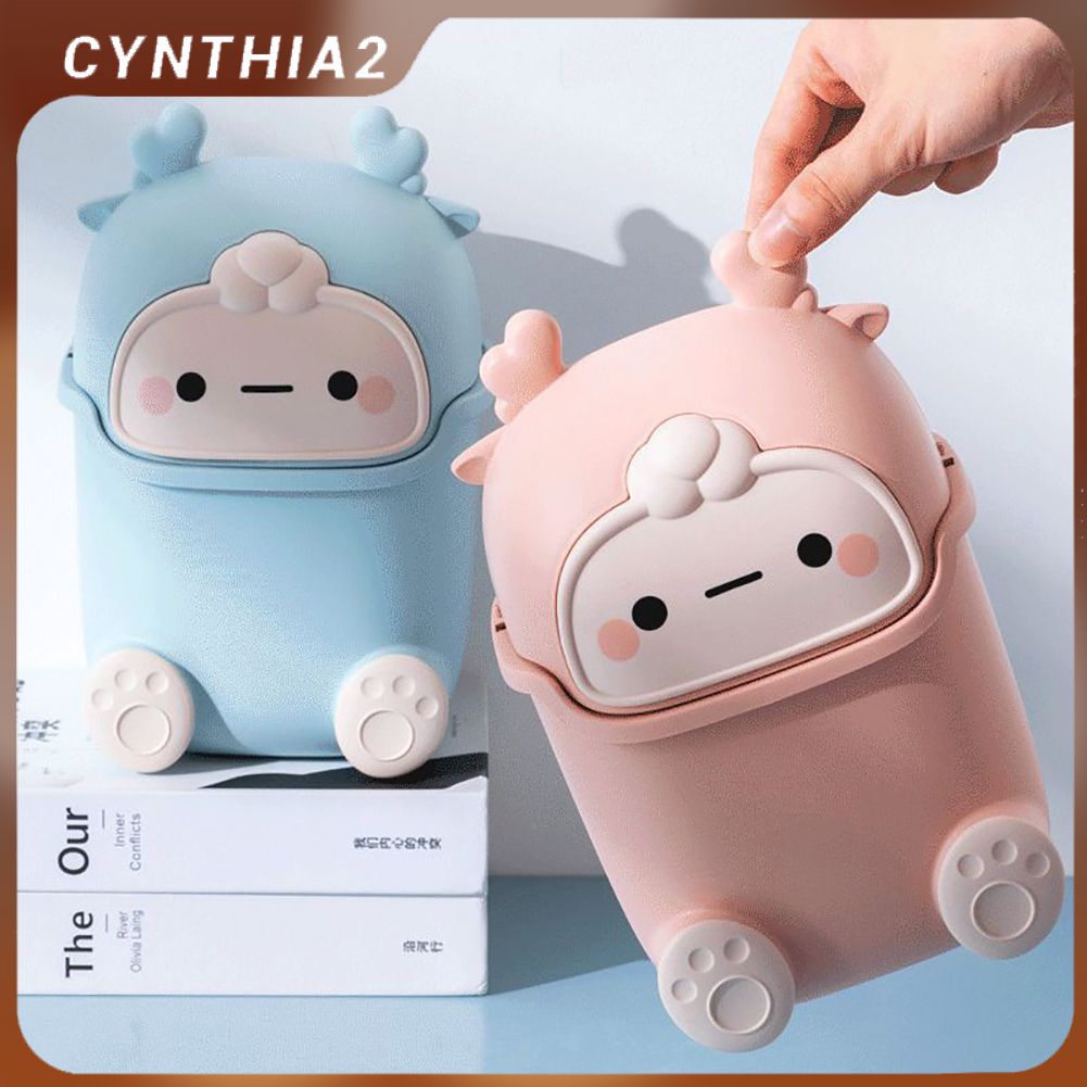 1 Piece Mini Trash Can With Lid Mini Kawaii Cute Bear Trash Bin Storage ...