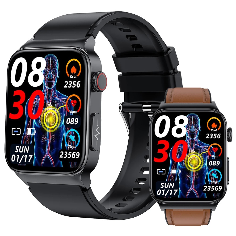 E500 Smart Watch Blood Glucose ECG Blood Pressure Body Temperature Men ...