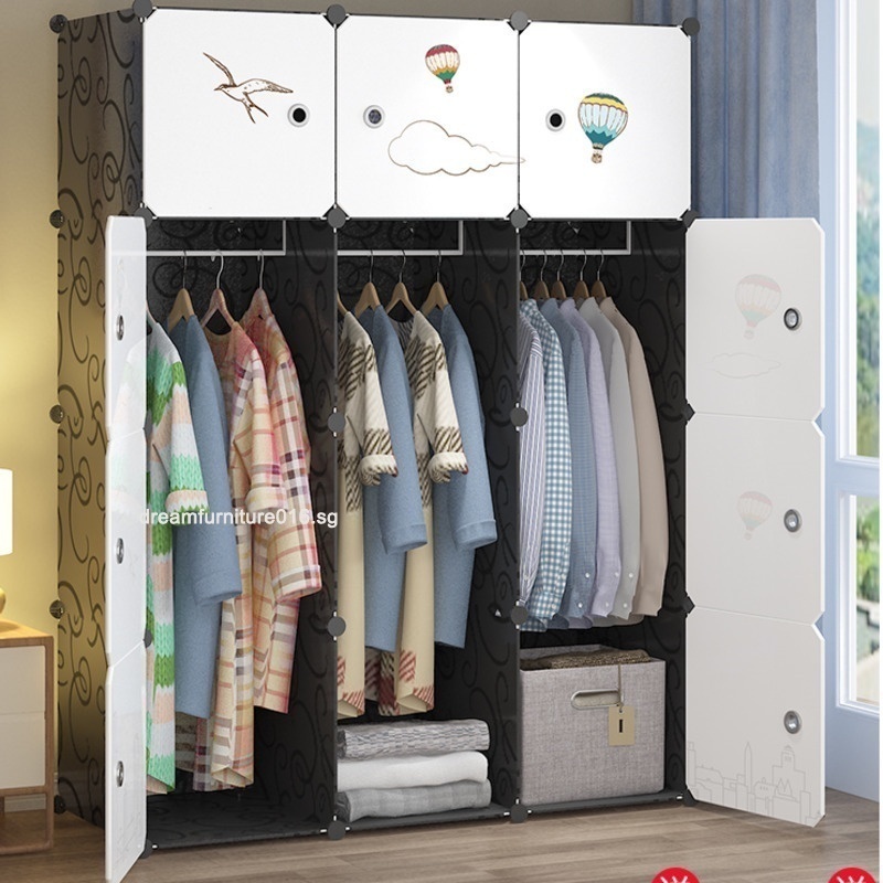 Solid Plastic Wardrobe Assembly Bedroom Lockers Storage Cabinets ...