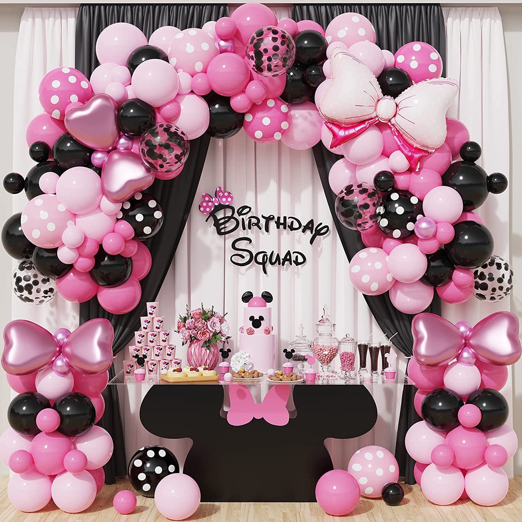 Pink Balloons Garland Arch Kit Disney Minnie Mouse Theme Birthday Party ...