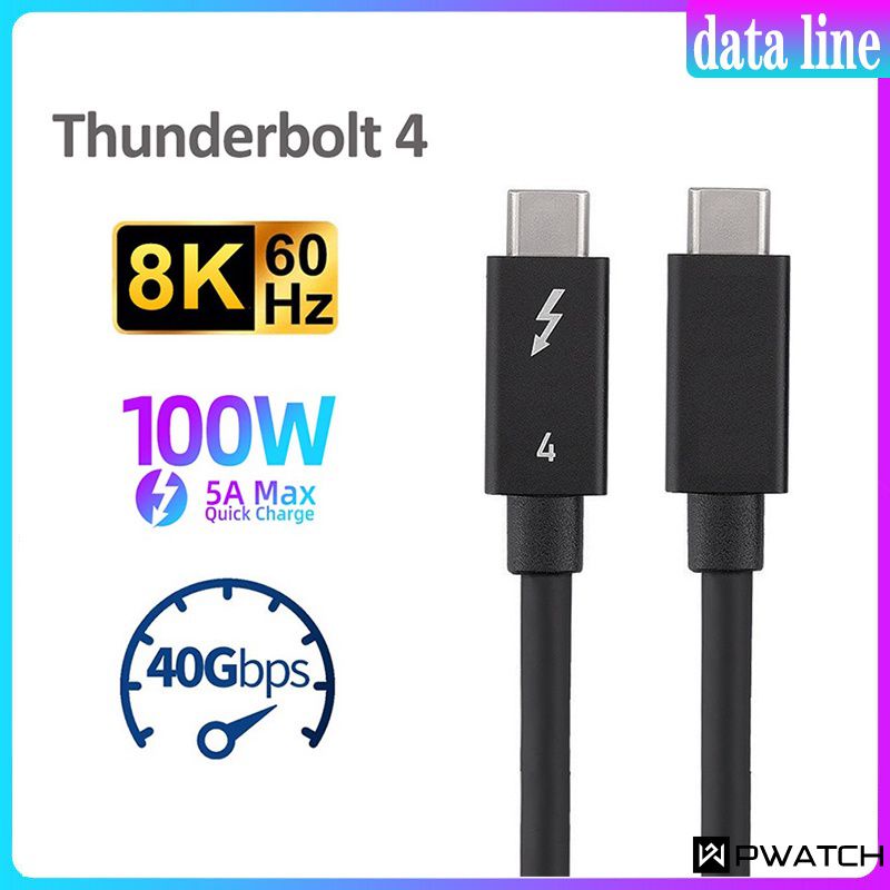 Thunderbolt 4 Data Cable 40gbps 30/50/80/100cm 5a Pd 100w Fast Charging ...