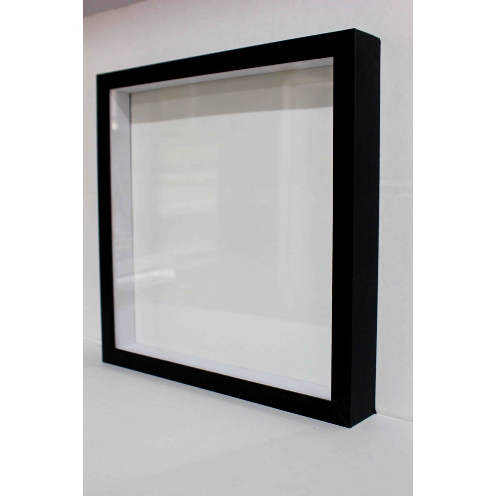 HITAM KAYU 3D Wooden Block Frame Frame Cavity 4cm 30x30 CM/black ...