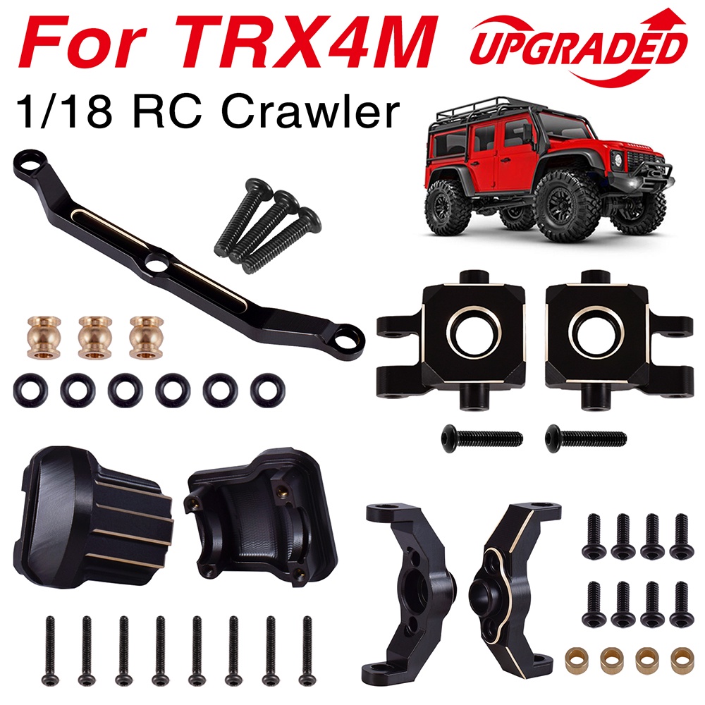 For TRX4M Upgrades Brass Steering Link Knuckle Alex Diff Cover Caster ...
