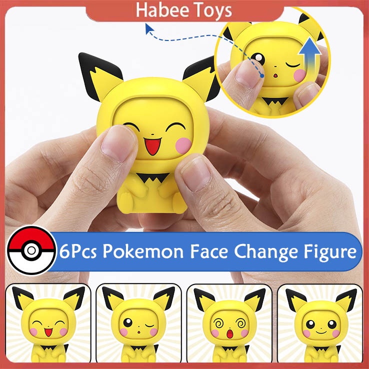 Pokemon Figures Pikachu Face Changing Toys Pokemon Anime Action Figure ...
