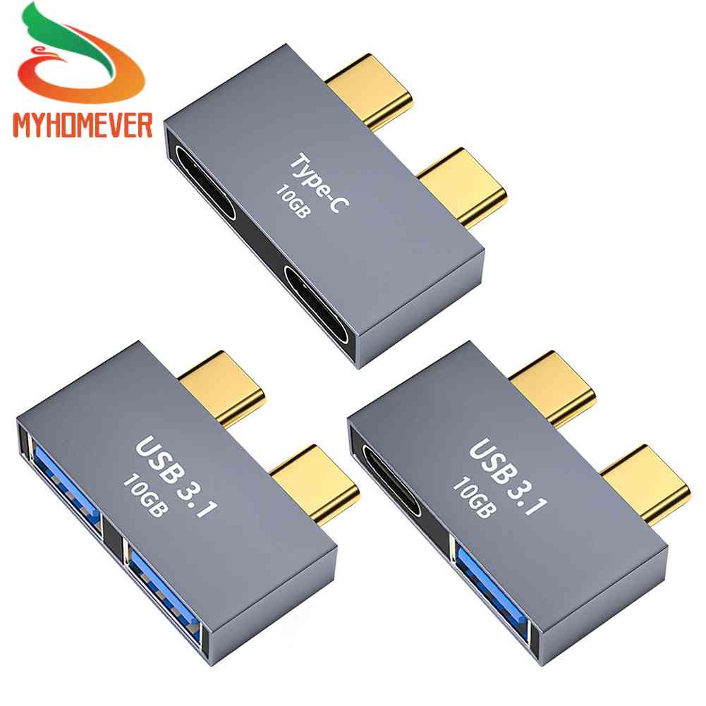 Dual Type-C to Multi USB Splitter Adapter for MacBook Thunderbolt 3 USB ...