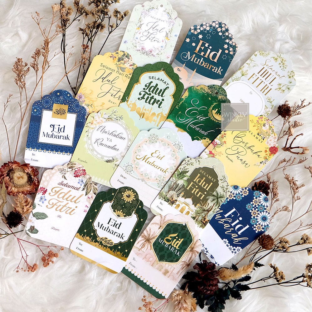 25pcs Eid Hang Tags/Eid Hangtags/Mini Hari Raya Greeting Cards/Ramadan ...