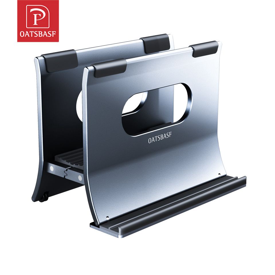 OATSBASF Vertical Laptop Holder Metal Base Anti-Slip Notebook Stand ...