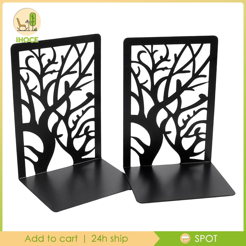 [Ihoce] Book Ends, Heavy Duty Iron Bookend Supports Stable Bookends for ...