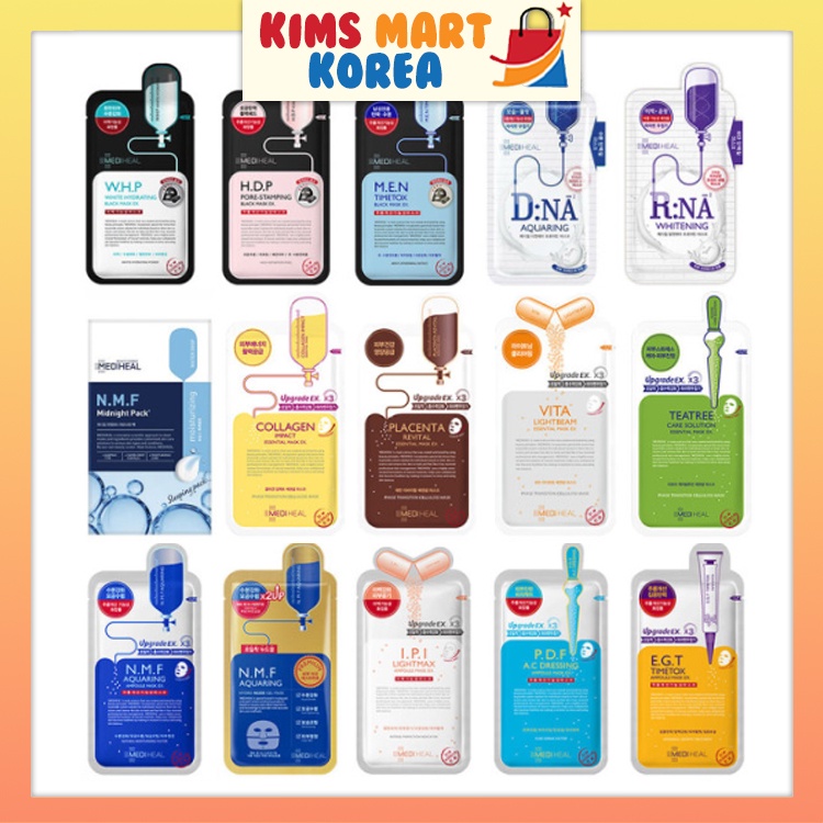 Mediheal Korean Facial Mask Pack NMF Acuaring Collagen Teatree MEN WHP White All Types | Shopee ...