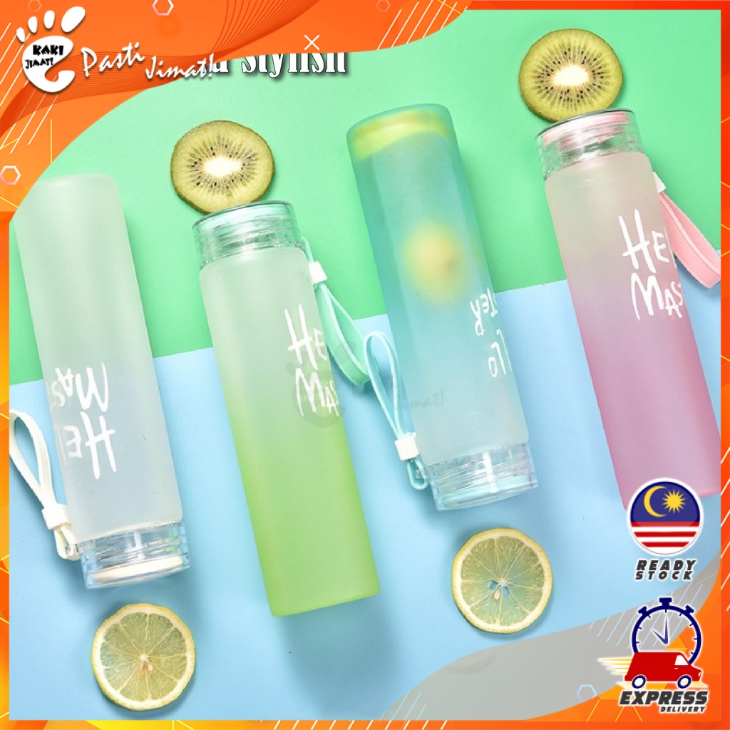 Kaki Jimat Glass Water Bottle 400ml Hello Master Bottle Non Toxic Tahan Air Panas Tumblers Botol ...