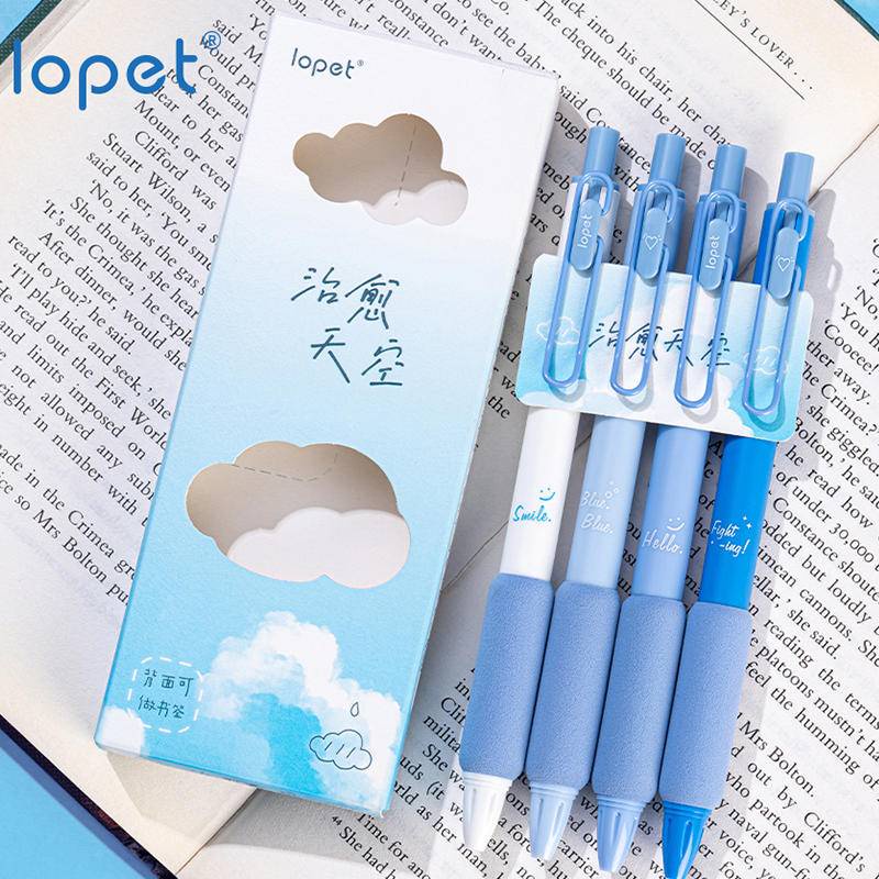 4Pcs/Pack Cute Blue sky Gel Pen for School Writing Kawaii matcha green ...