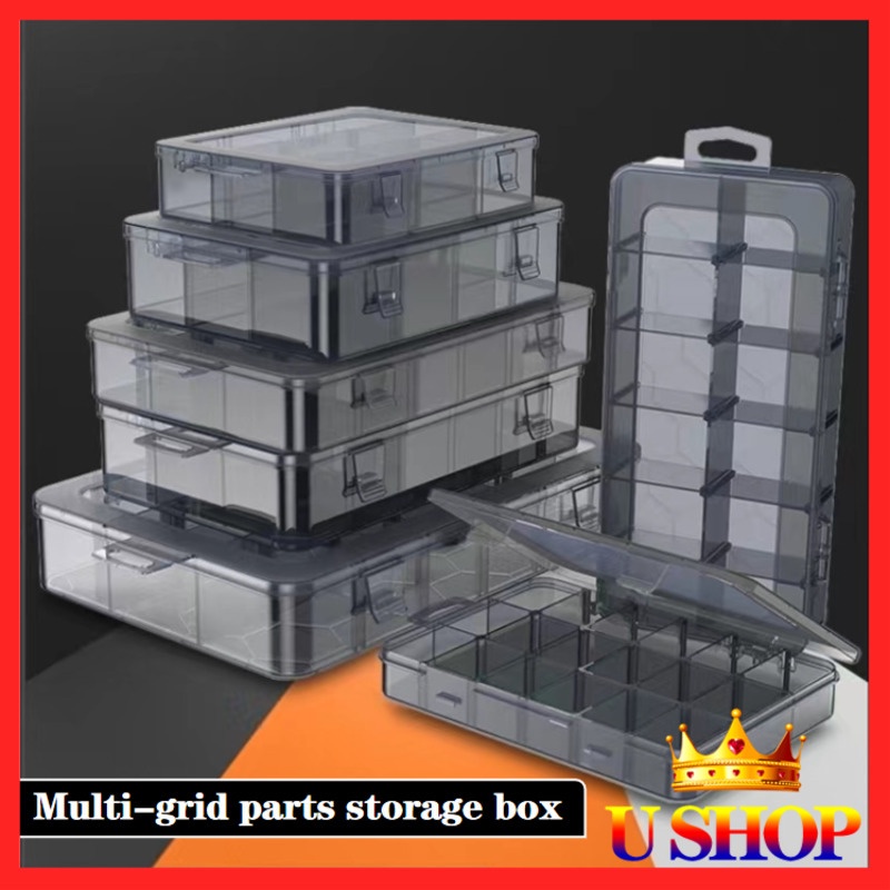 9-24 Grid Adjustable Parts Box Plastic Multi-grid Storage Screw Box ...