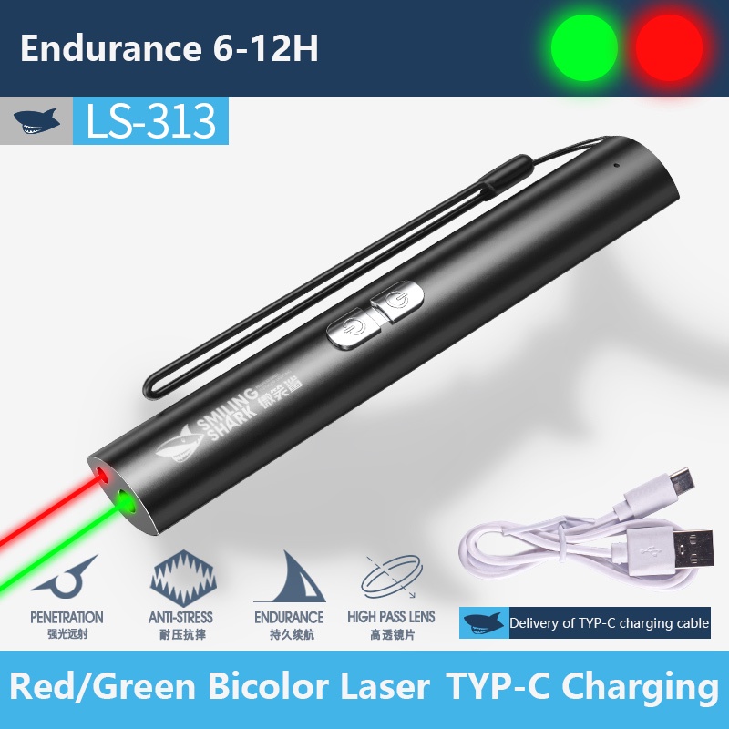 Smiling Shark Laser Pointer Pen Portable Green Red Laser Pointer Light ...