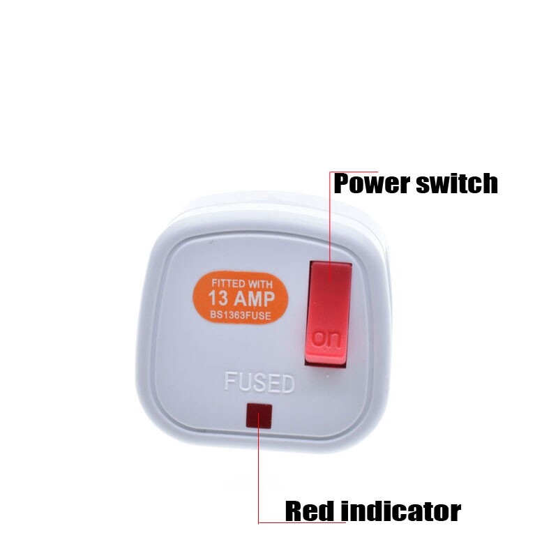 UK BS1363 DIY Plug 13A Fused With Power Switch LED Indicator, Malaysia ...