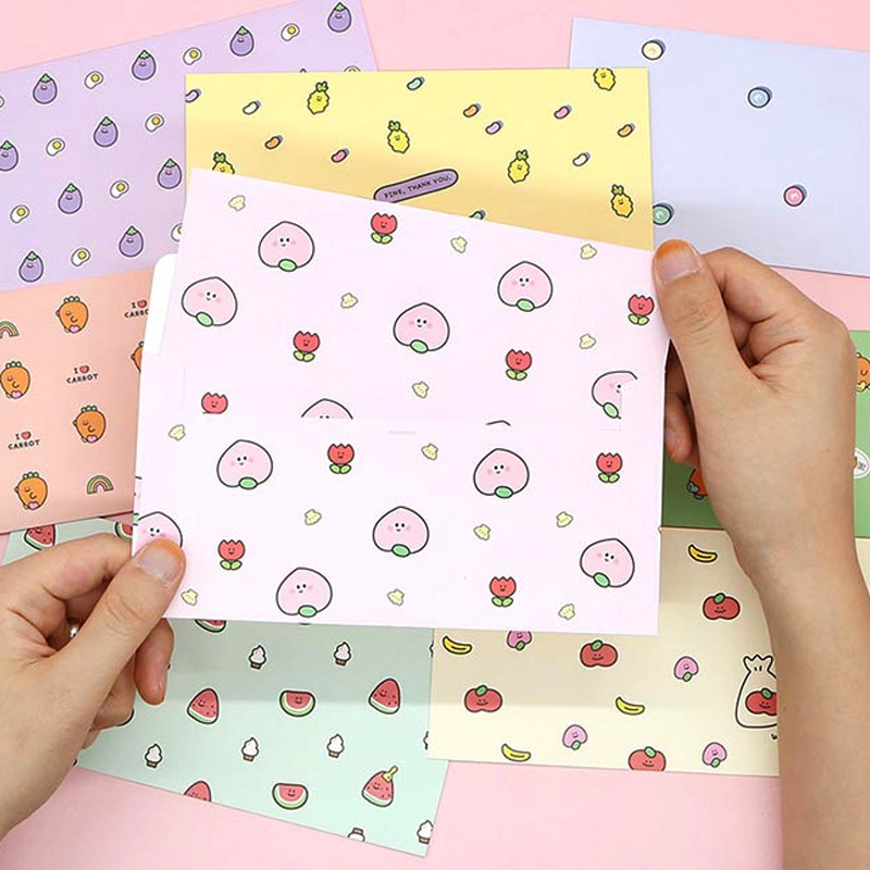 8pcs/set Vegetable & Fruit Envelope Cute Korean Stationery | Shopee ...