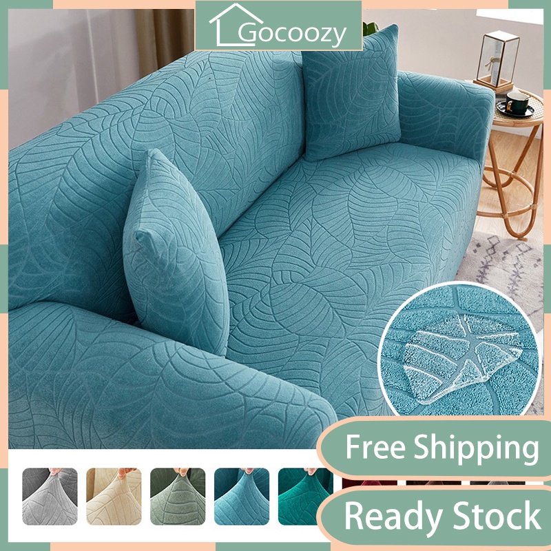 Waterproof Jacquard Sofa Cover Thick Elastic Corner Solid Couch Cover L ...