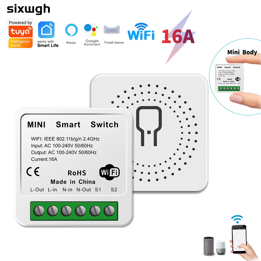 SIXWGH Tuya WiFi smart Switch DIY Timer switch Support Smart Life APP ...