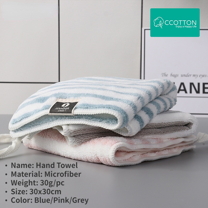 Stripe Hand Towel Soft Comfy Absorbent - 30x30cm | Shopee Singapore