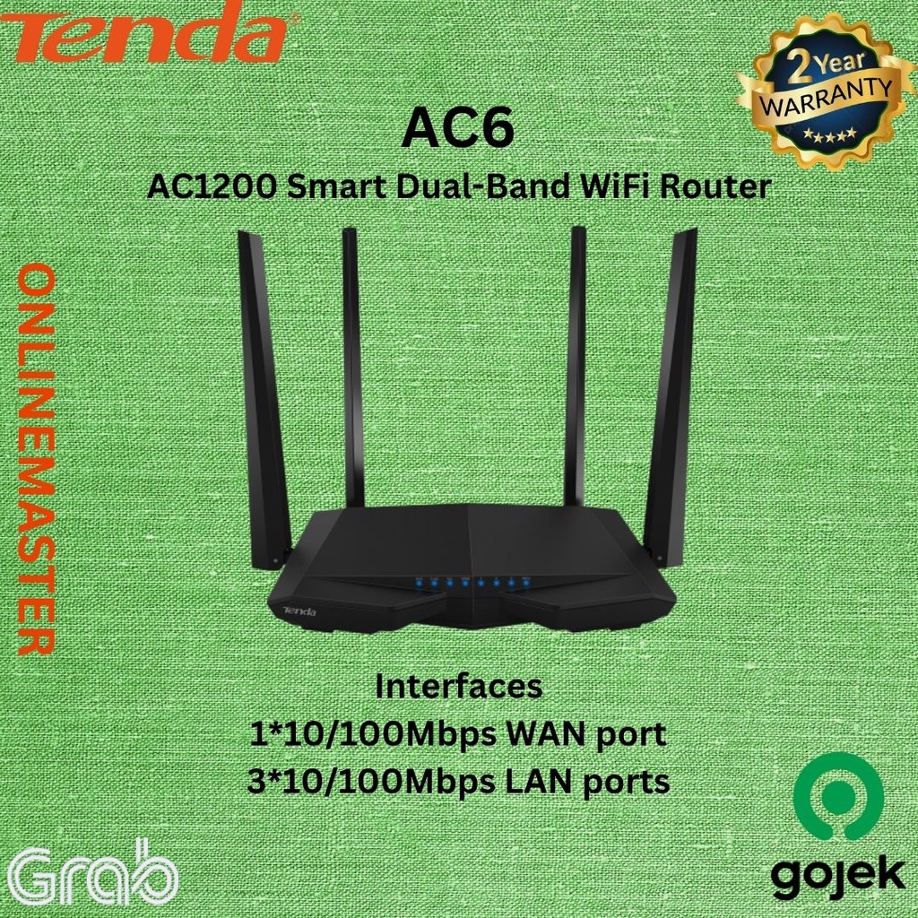 TENDA Gigabit 1200Mbps AC6 Dual Band Tent | Shopee Singapore