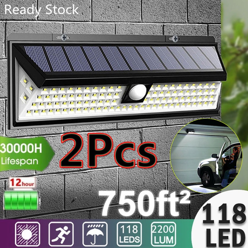 Solar Light Outdoor IP67 Waterproof Wall Light with 3 Mode PIR Motion ...