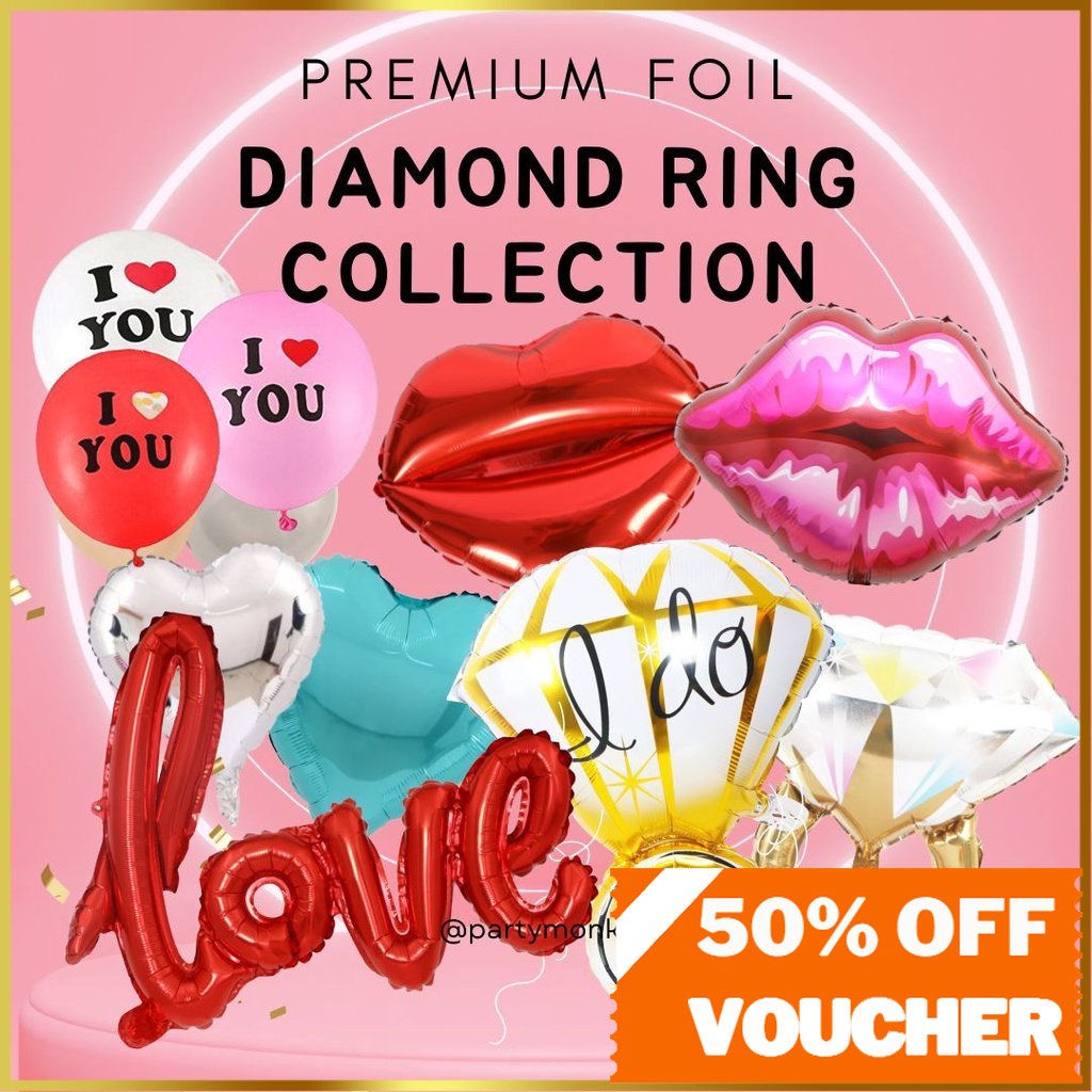[SG Instock] Diamond Ring Balloon Wedding Proposal Decoration Balloons ...