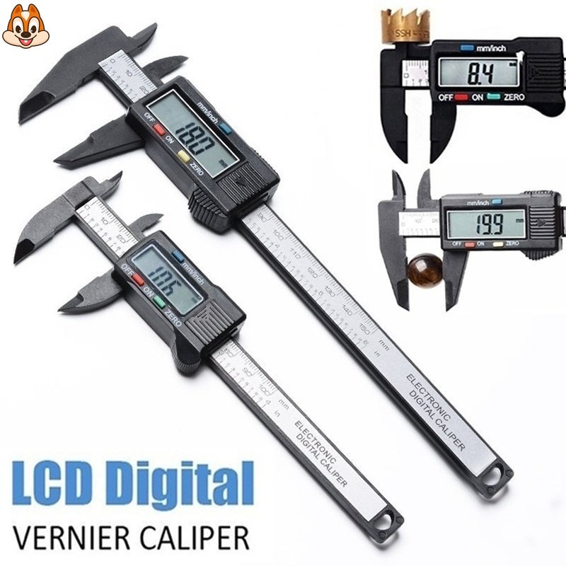 Digital Vernier Caliper 6 inch 150mm Dial Electronic Ruler Plastic ...