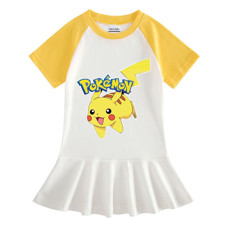 Kid's Pikachu Pokemon dress Baby Girls dress Skirt Girls One-Piece ...