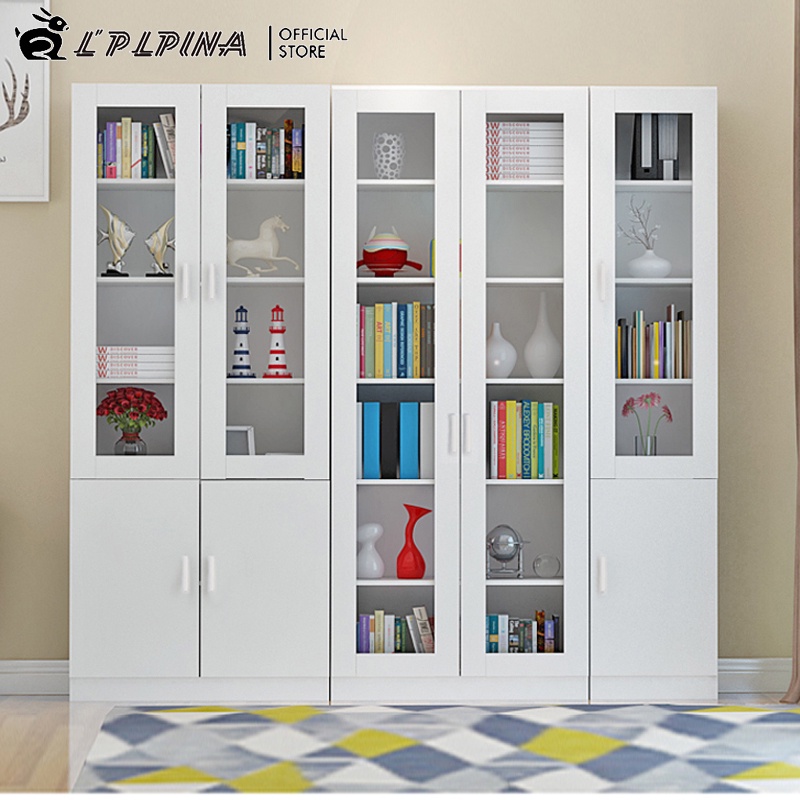 LAL Bookcase Bookshelf Cabinet Combination Office Solid Wood Filing ...