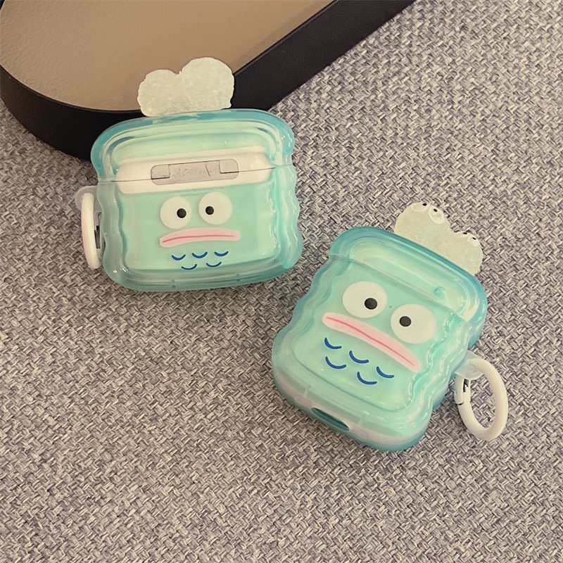 Transparet Luminous Mint Green Cartoon Sanrio Mermaid Monster Silicone ...