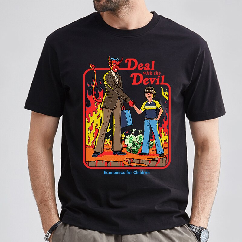 Let's Summon The Devil Vintage Horror Satan Demon Tshirt Classic Scary ...