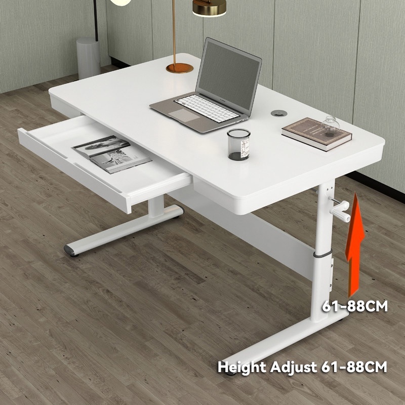 Oo Study Table Standing Handle Desk Glass Moveable Height Adjustable ...