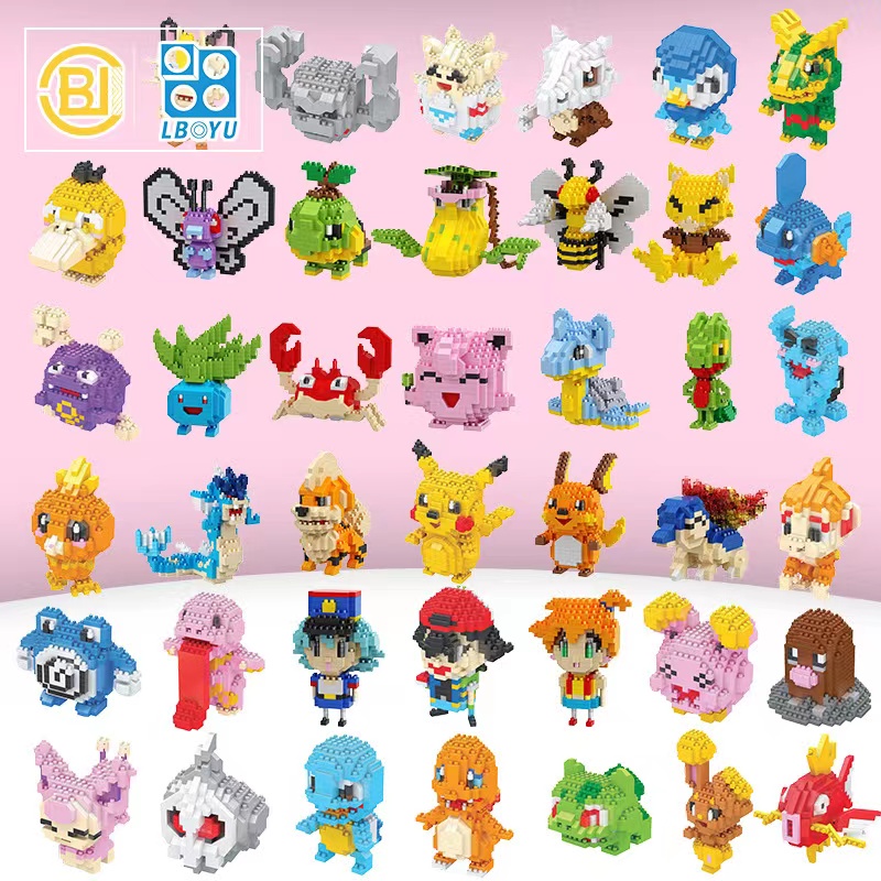 Pokemon Pikachu Charmander Micro Mini Diamond Block New DIY Nano Block Lego Toy Building blocks ...