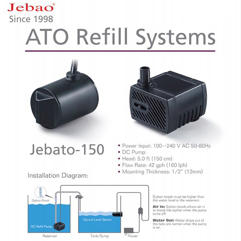 Jebao ATO Refill Systems Jebato-150 Aquarium Automatic Water Filler For ...