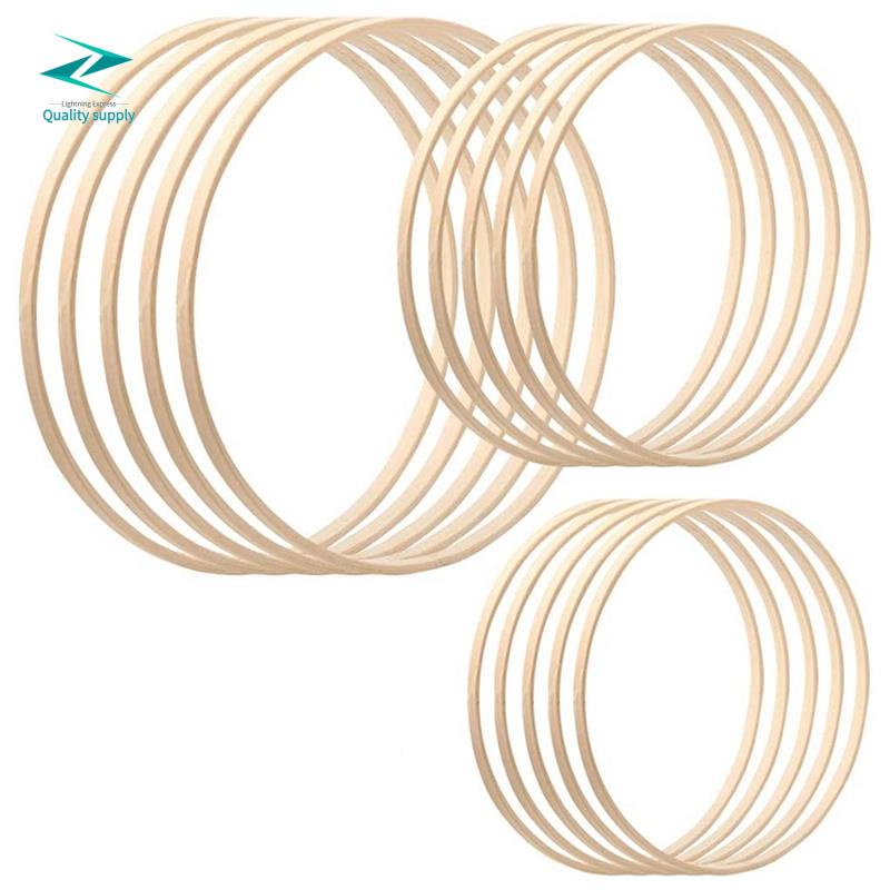 Bamboo Floral Hoop, 15 Pack 3 Sizes Dream Catcher Bamboo Wood Circle ...