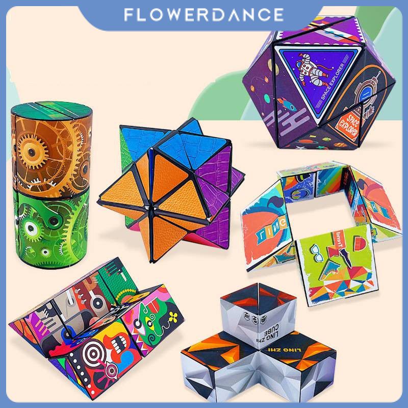 Magic Cube Magnetic Foldable Cube Anti Stress 3d Hand Flip Puzzle Toys ...