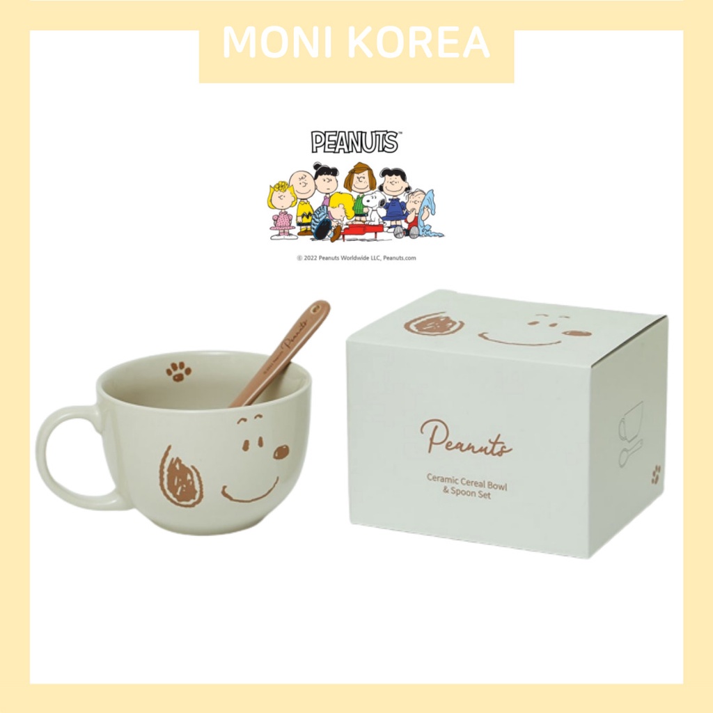 [PEANUTS] Korea Authentic PEANUTS SNOOPY Ceramic Cereal Bowl + Spoon ...