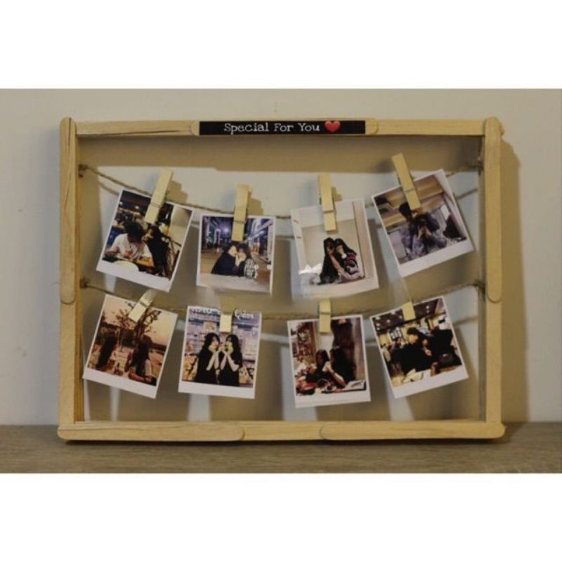 KAYU Wooden PHOTO FRAME POLAROID TUMBLER PHOTO FRAME AESTHETIC RUSTIC ...