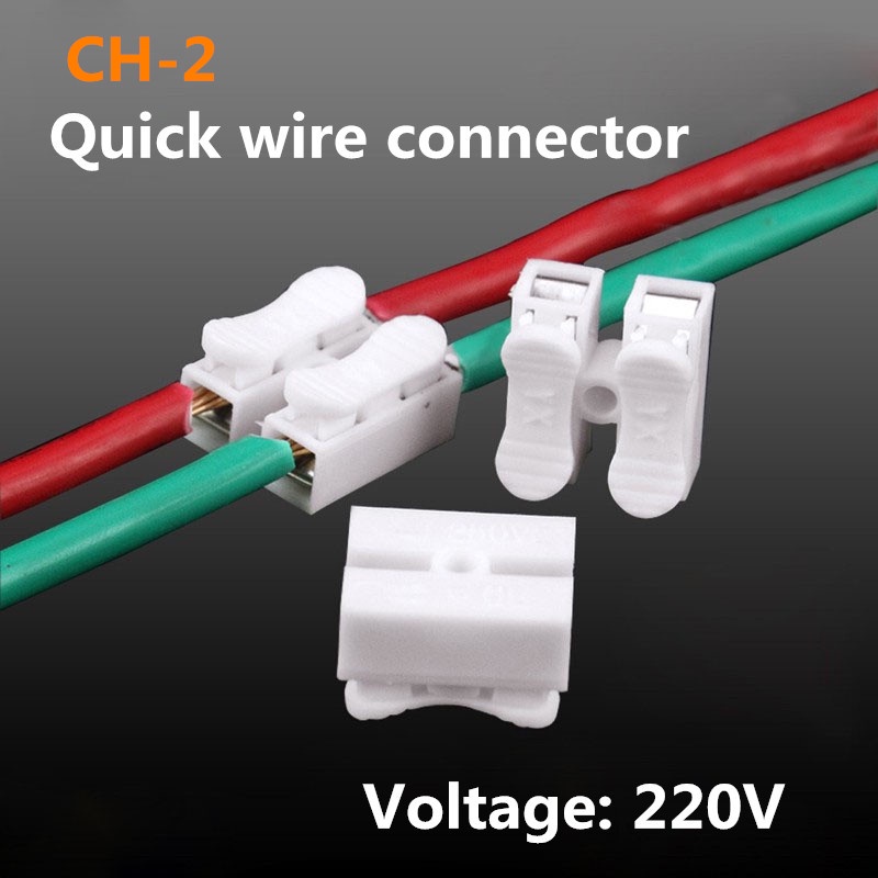 10pcs Wire Connector CH-2 Screw-Free Spring Push-Type Terminal Flame ...