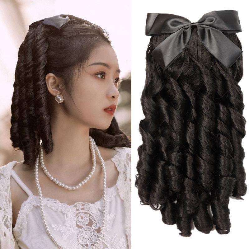 The new palace princess Roman curly wig spiral retro curly hair ...