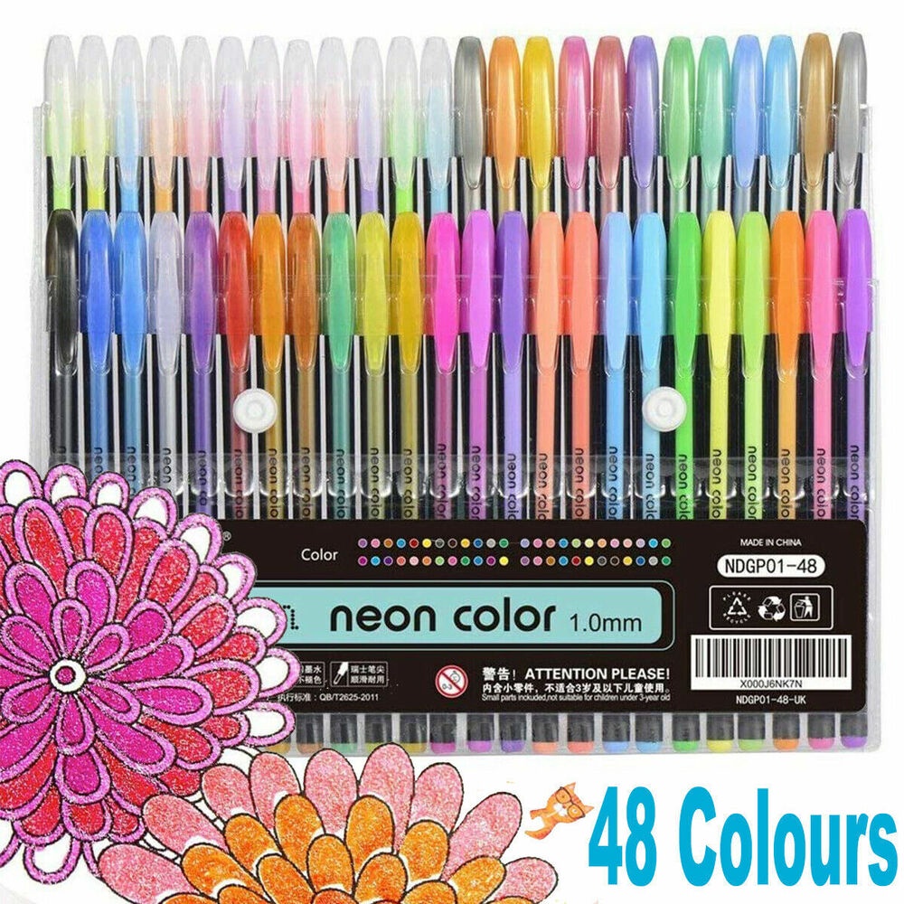 Glitter Markers Pen 48 Glitter Colors Metallic Marker Fine Point Tip ...