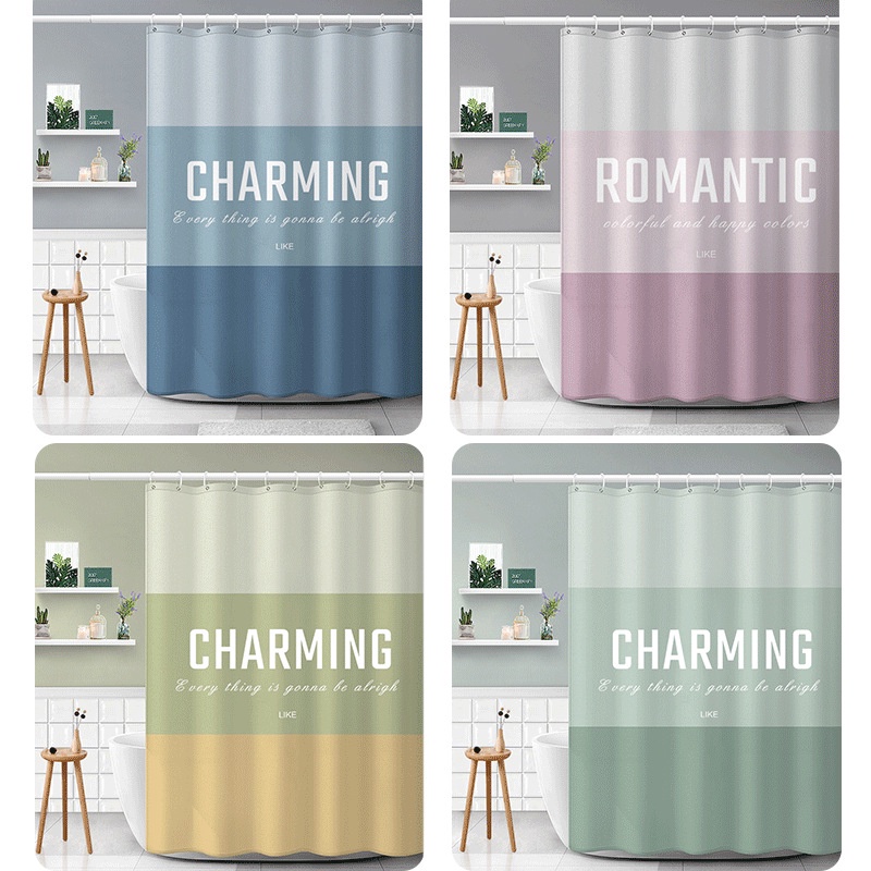160g/m2 Bathroom Waterproof Blue Gradient Polyester Cloth Shower ...