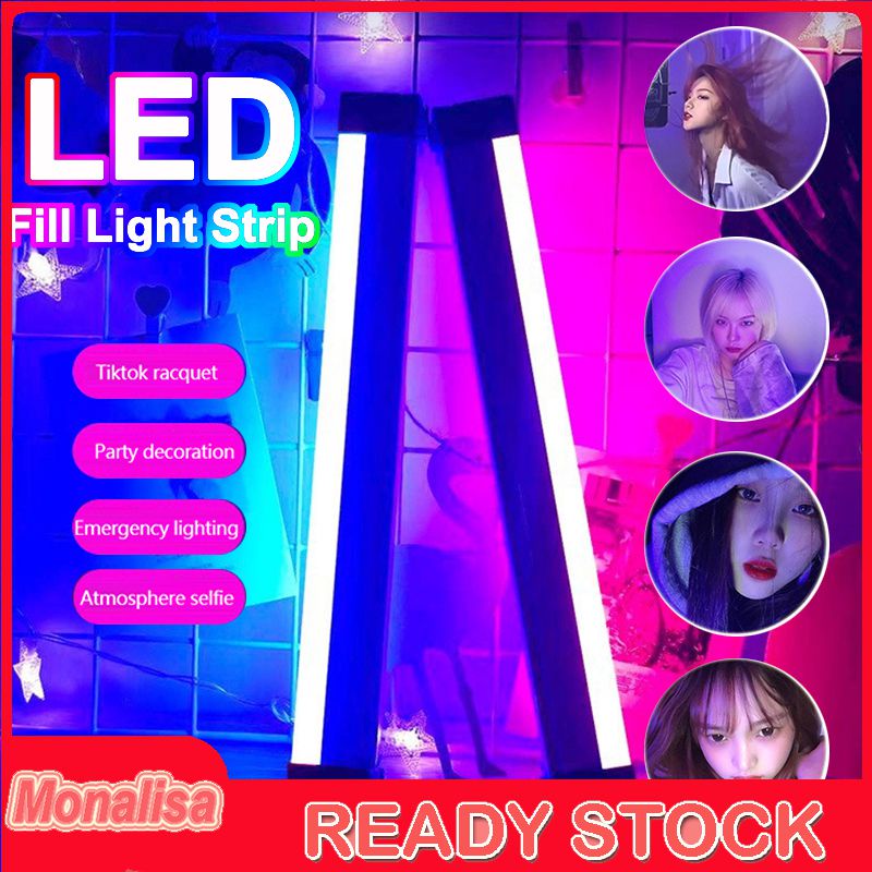 RGB Tube Light USB Rechargable LED Fill Light Stick For Live Streaming ...