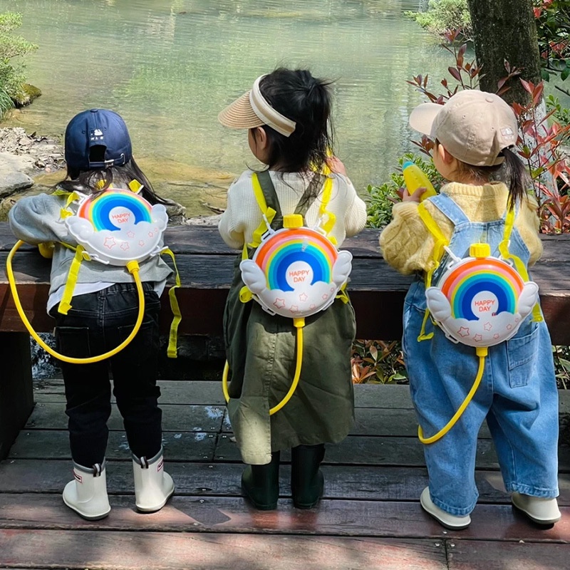 Explosion# Children's backpack water gun toy pull-out water spray boy ...