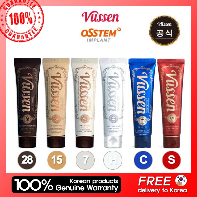 [VUSSEN] Whitening Toothpaste 6 Select (28/15/7/H/C/S) | Shopee Singapore