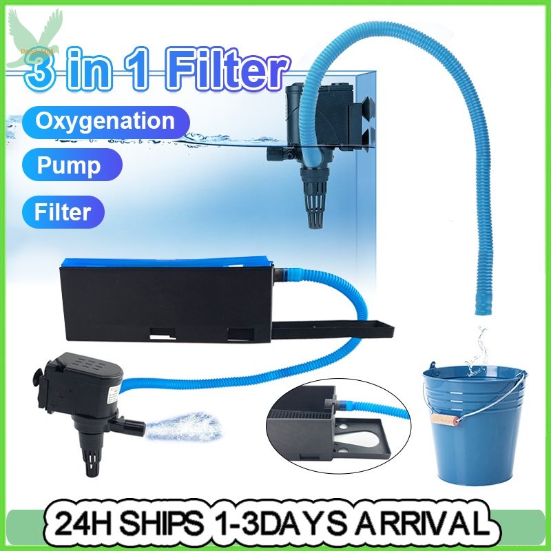 3In1 Aquarium Filter Fish Tank Submersible Pump Top Filter With ...