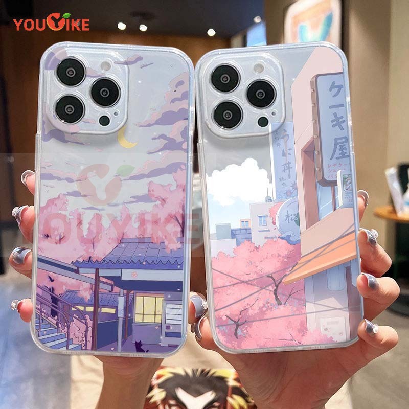 Phone Case Design Aesthetic Japanese Cherry Blossom Cottage Compatible ...