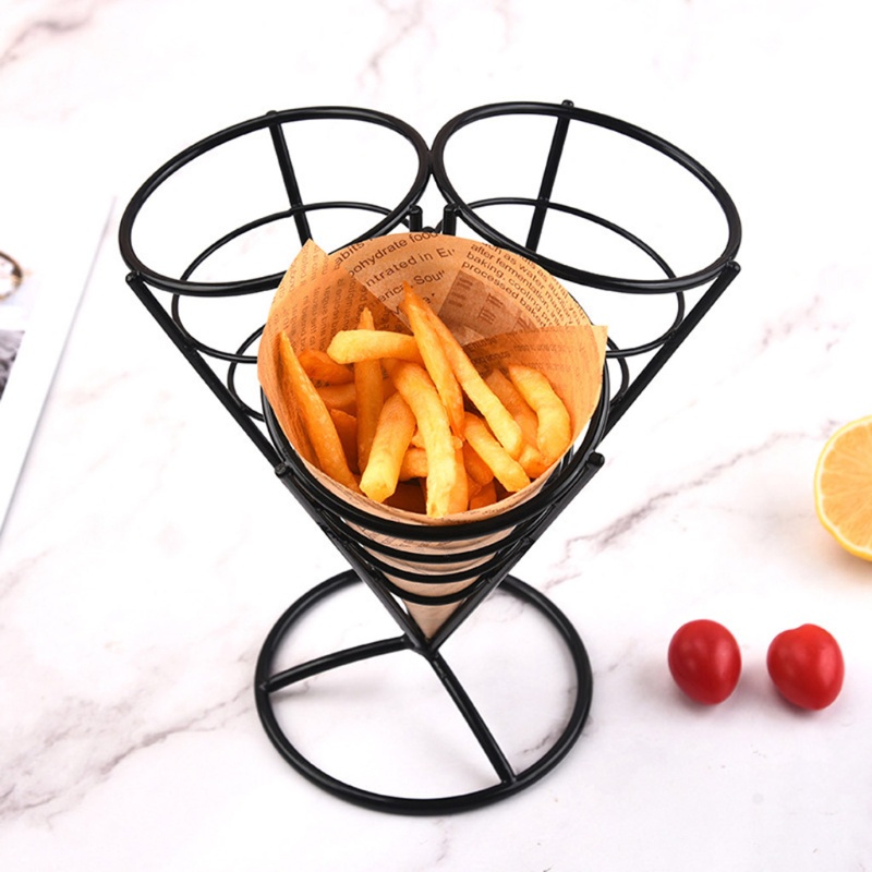 KIN 3 in 1 French Fry Stand Holder Fries Cone Basket Rack for Fries ...