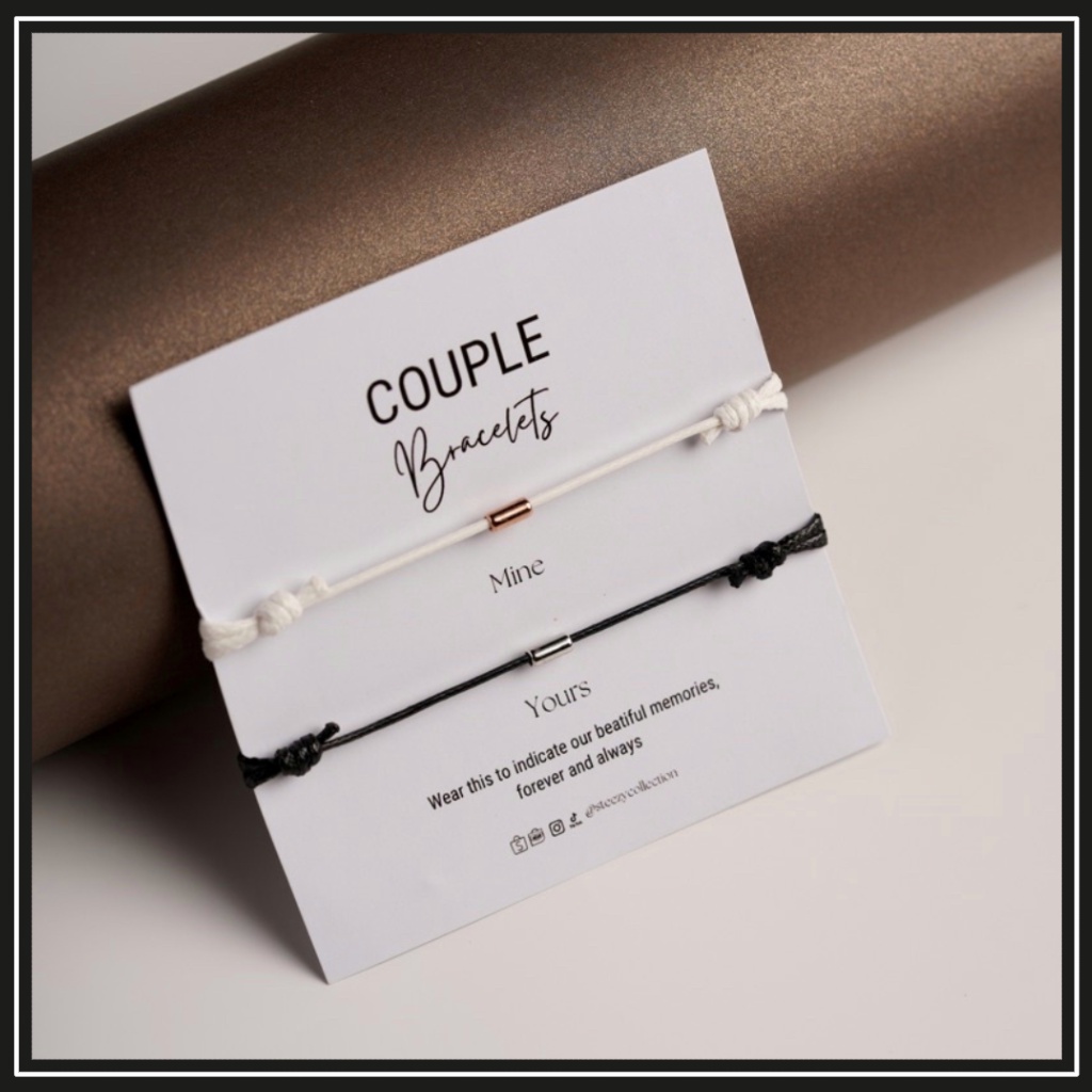 PUTIH HITAM Couple bracelet bracelet basic stripe Strap Hand bracelet Black Color Plain White ...