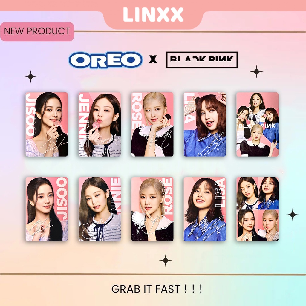 LINXX 5 Pcs BLACK-PINK ×OREO Album Lomo Card Kpop Photocards Postcards ...