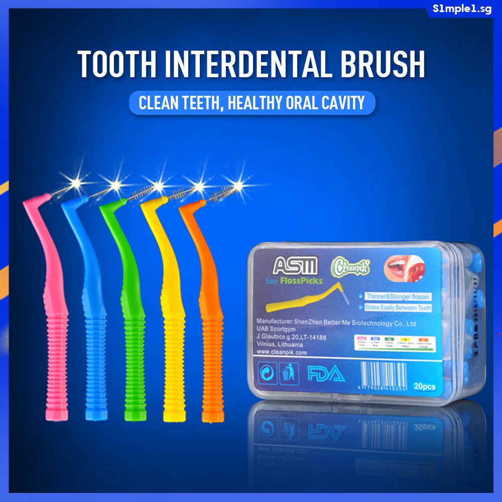 20 pcs clean pik interdental brush oral hygiene L shape interdental ...